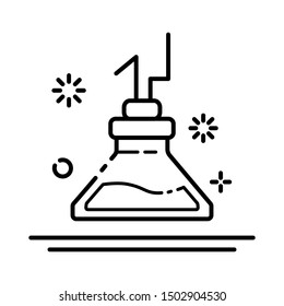 Outline Icon Laboratory Flask Retort Lab Stock Vector (Royalty Free ...