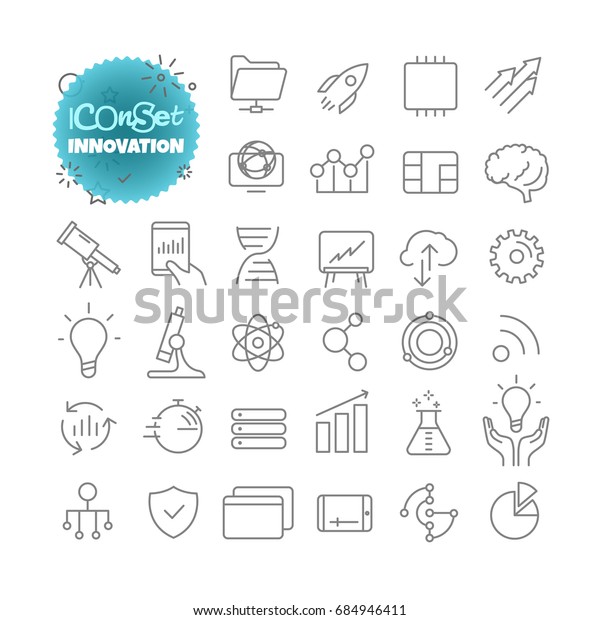 Outline Icon Set Vector Pictogram Set Stock Vector (Royalty Free) 684946411