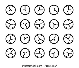 Outline Illustration 20 Clocks Vector Icons Stock Vector (Royalty Free ...