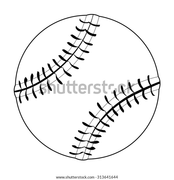 Outline Illustration Baseball Ball Stock Vector (Royalty Free) 313641644
