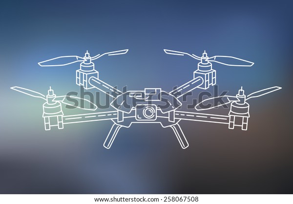 Outline Illustration Quadcopter Stock Vector (Royalty Free) 258067508