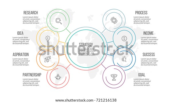 Outline Infographic Organization Chart 8 Options Stock Vector (Royalty ...