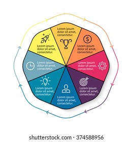 Decagon Infographics Circular Arrows Diagram 10 Stock Vector (Royalty ...
