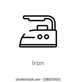 Outline Iron Vector Icon Isolated Black Stock Vector (Royalty Free ...
