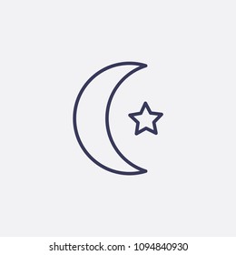 Outline Islam Moon Icon Illustrationvector Religious Stock Vector ...