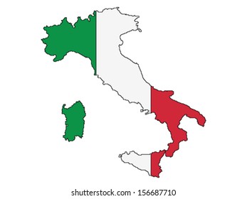 Outline Italy State Flag Stock Vector (Royalty Free) 156687710 ...