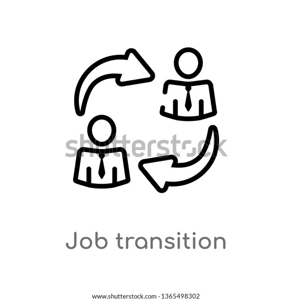 Outline Job Transition Vector Icon Isolated Stock Vector (Royalty Free ...