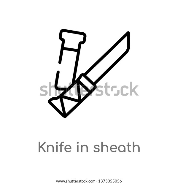 Outline Knife Sheath Vector Icon Isolated Stock Vector (Royalty Free ...
