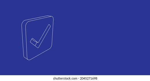 Outline Large Checkbox Symbol Made White Stock Vector (Royalty Free ...
