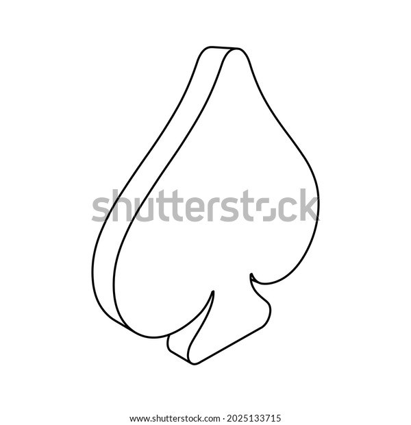 Outline Large Spade Made Black Lines Stock Vector (Royalty Free ...