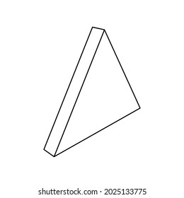 Outline Large Triangle Symbol Made Black Stock Vector (Royalty Free ...