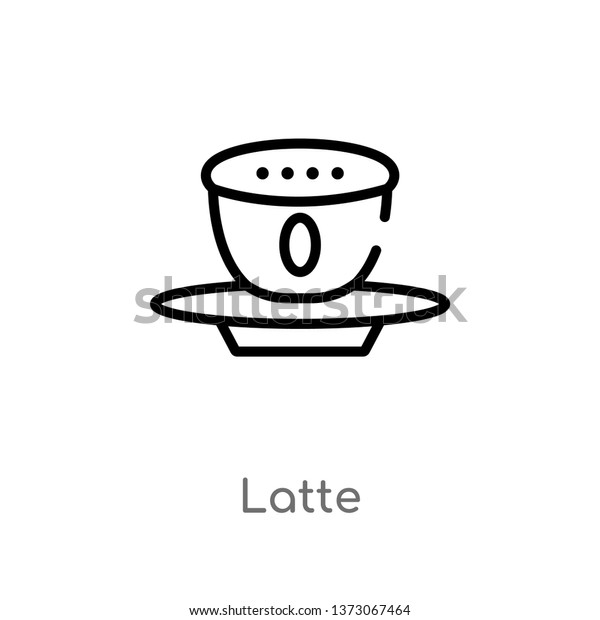 Outline Latte Vector Icon Isolated Black Stock Vector (Royalty Free ...