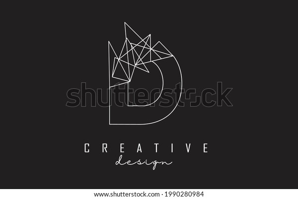 Outline Letter D Logo Design Broken Stock Vector (Royalty Free ...