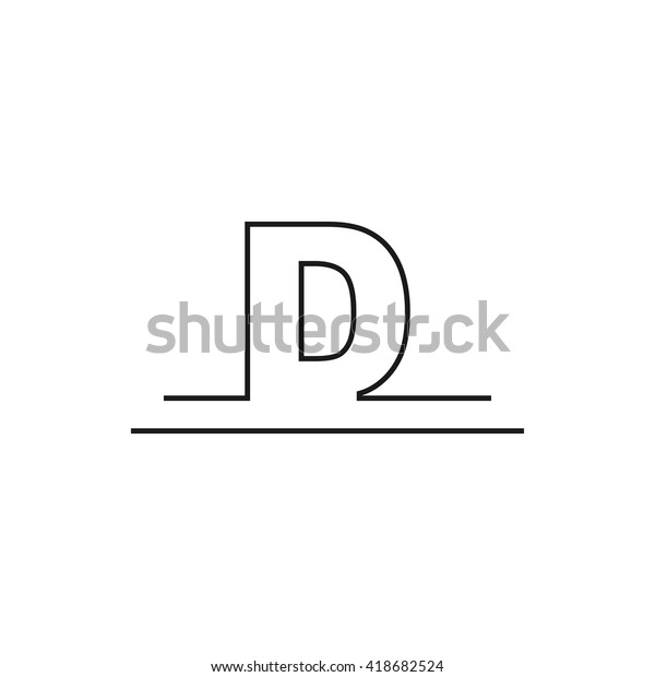 Outline Letter D Logo Design Your: vector de stock (libre de regalías ...