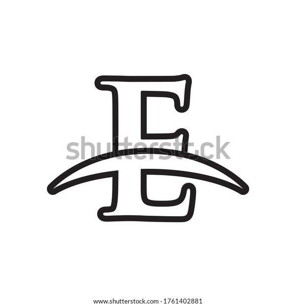 Outline Letter E Icon Symbol Vector Stock Vector (Royalty Free ...