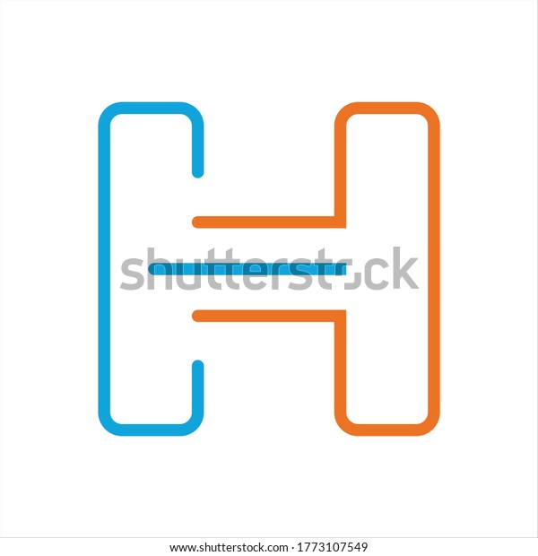 Outline Letter H Logo Template Design Stock Vector (Royalty Free ...