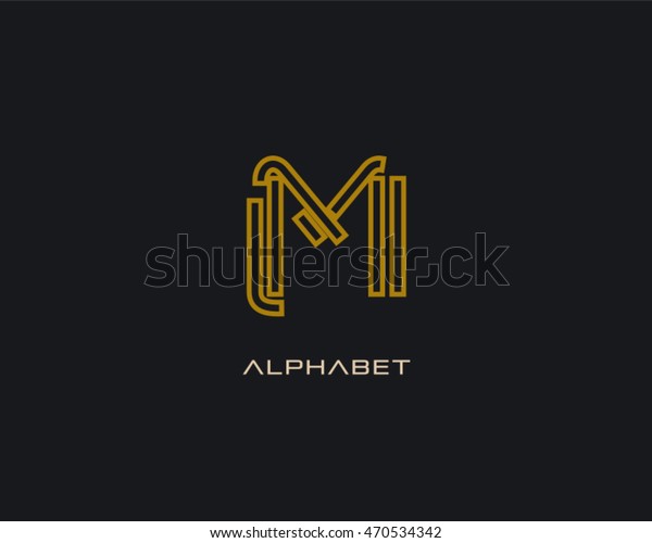 Outline Letter M Logo Stock Vector (Royalty Free) 470534342 | Shutterstock