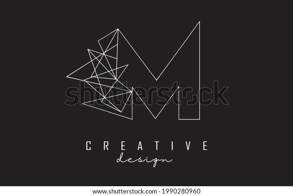 Outline Letter M Logo Design Broken Stock Vector (Royalty Free ...