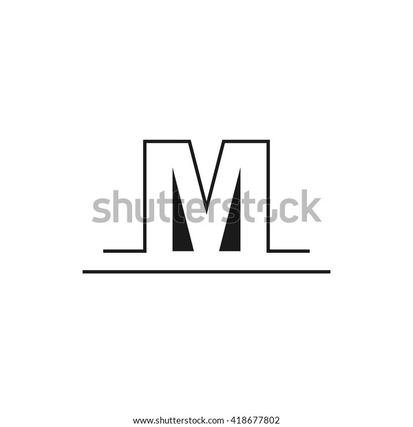 Outline Letter M Logo Design Your Stock Vector (Royalty Free) 418677802 ...