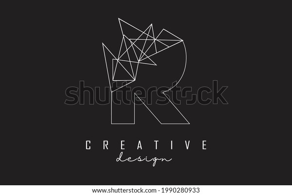 Outline Letter R Logo Design Broken Stock Vector (Royalty Free ...