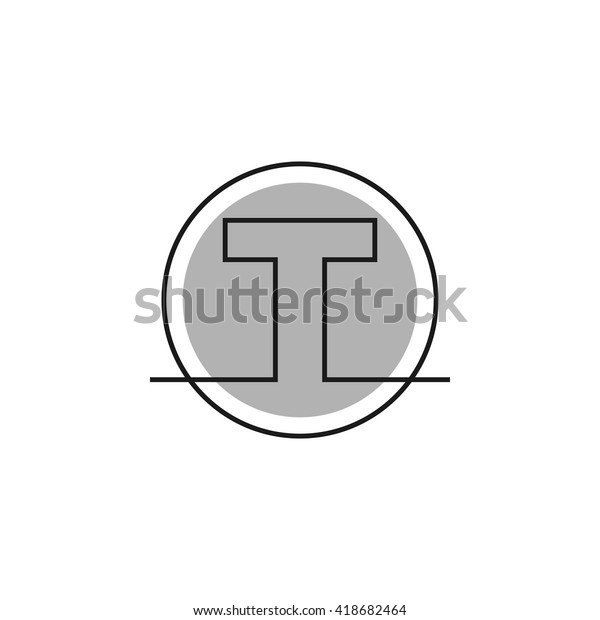 Outline Letter T Logo Design Your: vector de stock (libre de regalías ...