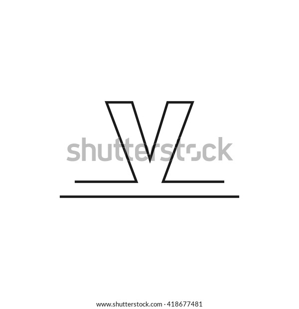 Outline Letter V Logo Design Your Stock Vector (Royalty Free) 418677481 ...