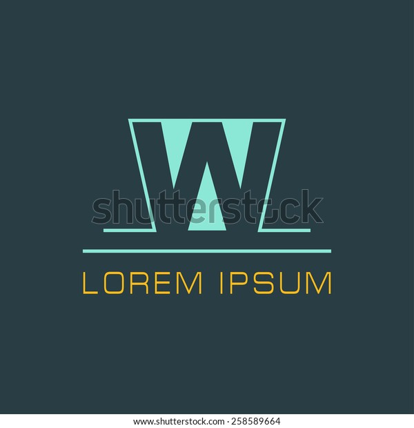 Outline Letter W Logo Design Your Stock Vector (Royalty Free) 258589664 ...