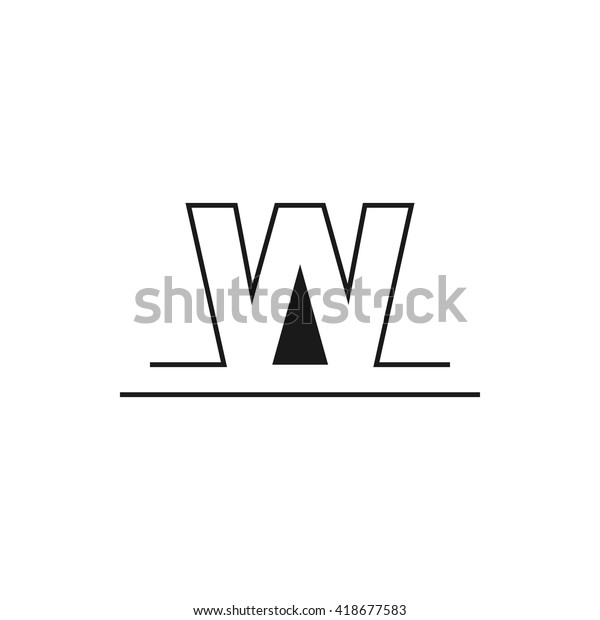 Outline Letter W Logo Design Your Stock Vector (Royalty Free) 418677583 ...