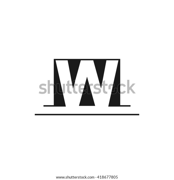Outline Letter W Logo Design Your Stock Vector (Royalty Free) 418677805 ...