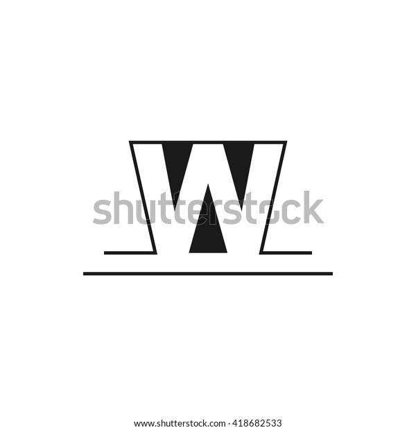Outline Letter W Logo Design Your Stock Vector (Royalty Free) 418682533 ...