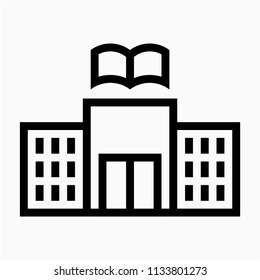 Outline Library Building Pixel Perfect Vector Stock Vector (Royalty ...