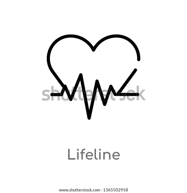 Outline Lifeline Vector Icon Isolated Black Stock Vector (Royalty Free ...