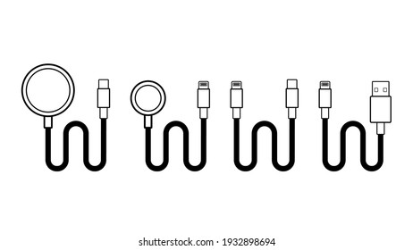 Outline Line Drawing Modern Wireless Charger Stock Vector (Royalty Free ...