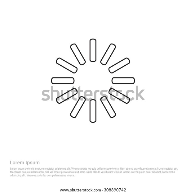 Outline Loading Icon Vector Illustration Flat Stock Vector (Royalty ...