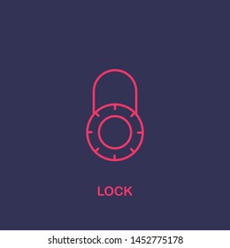Outline Lock Iconlock Vector Illustration Symbol Stock Vector (Royalty ...