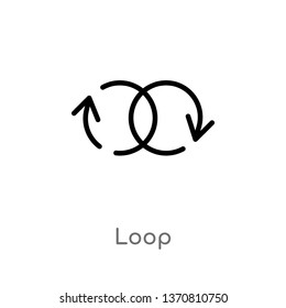 Outline Loop Vector Icon Isolated Black Stock Vector (Royalty Free ...