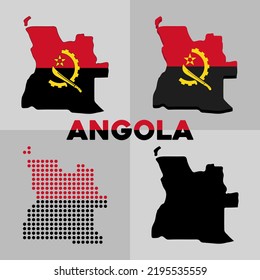 Outline Map Angola Flag Borders Country Stock Vector (Royalty Free ...