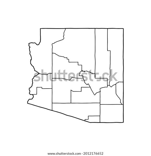 Outline Map Arizona White Background Vector Stock Vector (Royalty Free ...