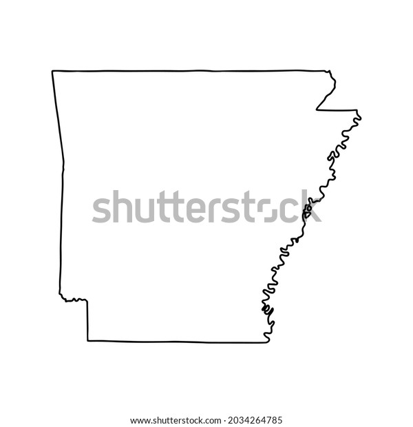 Outline Map Arkansas White Background Usa Stock Vector (Royalty Free ...