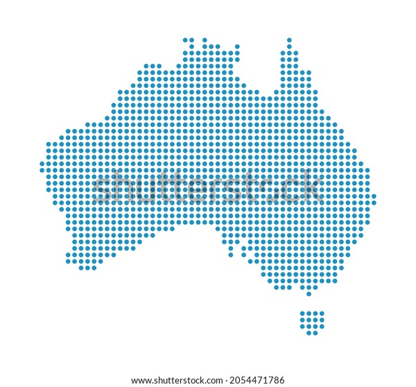 Outline Map Australia Dots Stock Vector (Royalty Free) 2054471786 ...