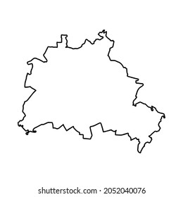 Outline Map Berlin White Background Capital Stock Vector (Royalty Free ...