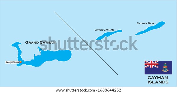 Outline Map Cayman Islands Flag United Stock-vektor (royaltyfri ...