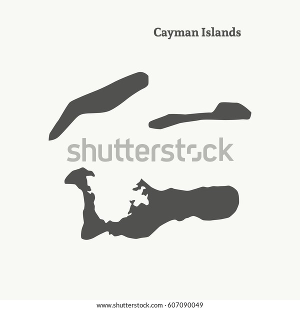 Outline Map Cayman Islands Isolated Vector Stock Vector (Royalty Free ...
