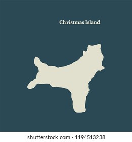 Outline Map Christmas Island Vector Illustration Stock Vector (Royalty ...
