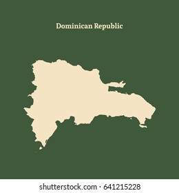 Outline Map Dominican Republic Isolated Vector Stock Vector (Royalty ...