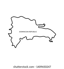 Outline Map Dominican Republic Vector Design Stock Vector (Royalty Free ...