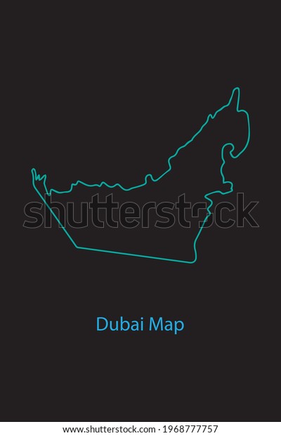 Outline Map Dubai Line Art Vector Stock Vector (Royalty Free ...
