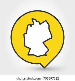Outline Map Germany Yellow Icon Concept Stock Vector (Royalty Free ...