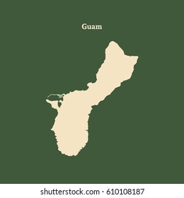 Outline Map Guam Isolated Vector Illustration: เวกเตอร์สต็อก (ปลอดค่า ...