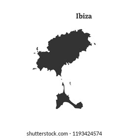 Outline Map Ibiza Island Vector Illustration Stock Vector (Royalty Free ...
